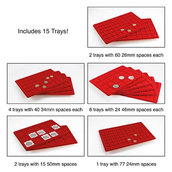 Giant Coin Case with Red Interior - Empty - Safe Albums