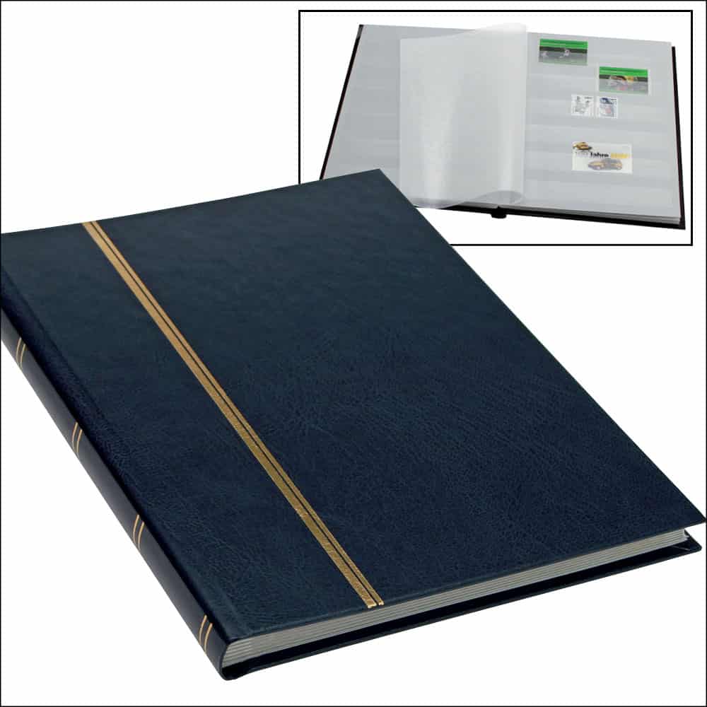 Stock Book in Book Format - With 8 White Pages - 16 Sides - Safe Albums