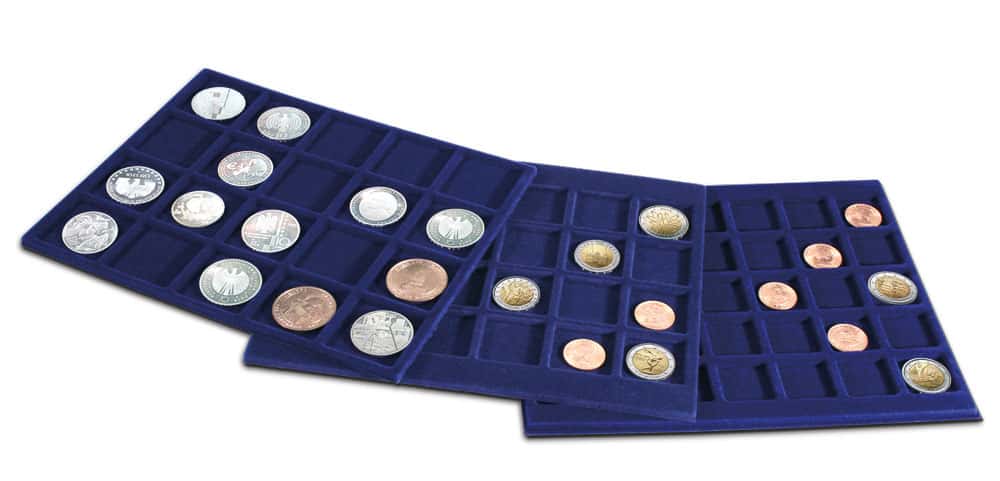 Coin Case "Aluminium" With 6 Trays of Your Choice - In Black or Silver ...