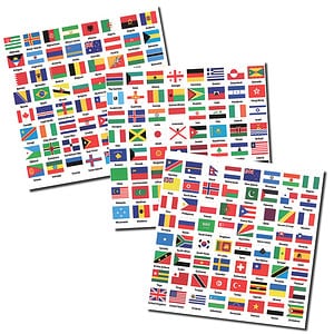 Self Adhesive Flags - Whole World - Safe Albums