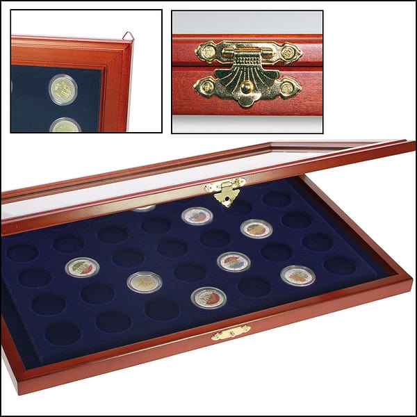 No. 5868 - Wooden Showcase for Coins - for 2p, Old 5p, New 10p, New £1 ...