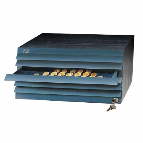 Wooden Coin Cabinet - Safe Albums