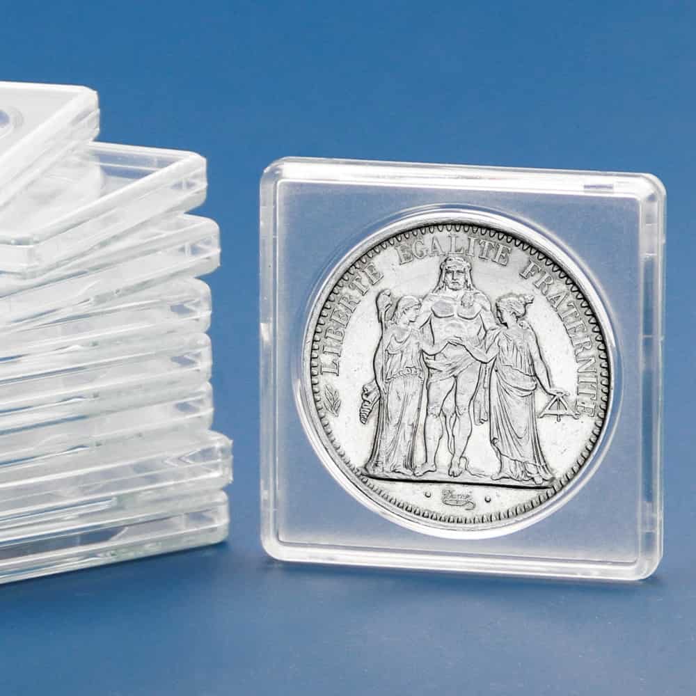 Square Coin Capsules 34mm (10 Pack) - For Pre-Decimal Penny - Safe Albums