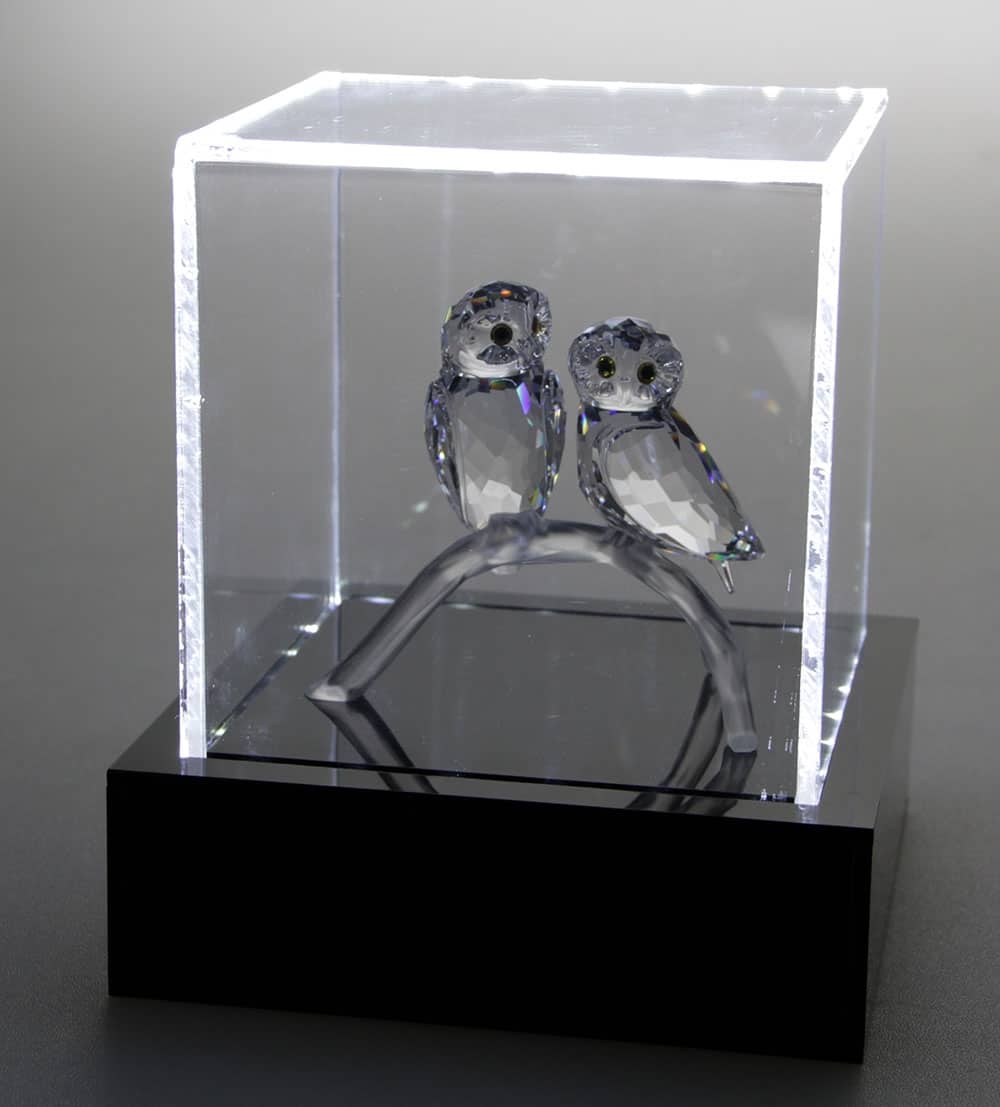 Square Acrylic Presentation Cubes with LED lights