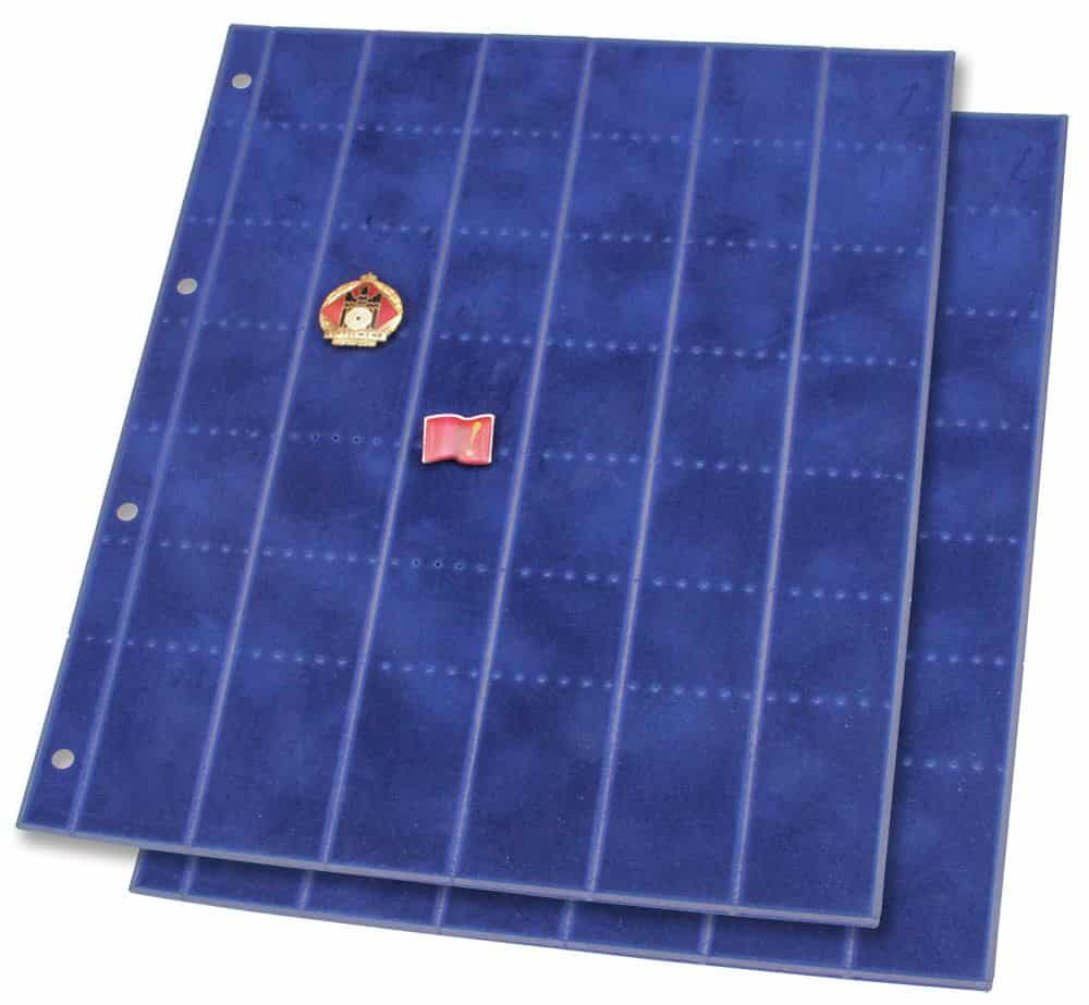 Compact A4 Album for Pins and Badges with 2 Blue Velvet Pages for Over ...