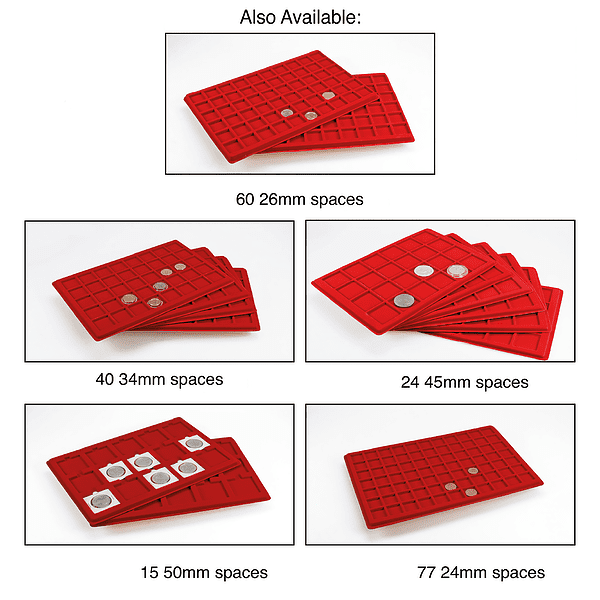 Giant Coin Case Trays - with 24 spaces for coins up to 45mm - In Round ...